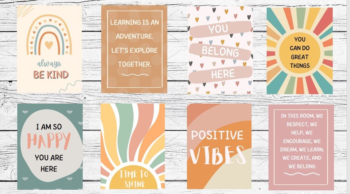 Positive Boho-inspired Classroom Posters - Etsy