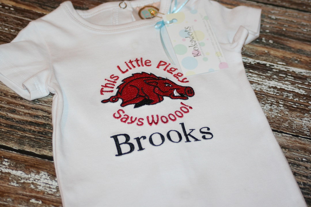 Hog Fan Onesie, Razorback Bodysuit, Arkansas Onesie, This Little Piggy ...