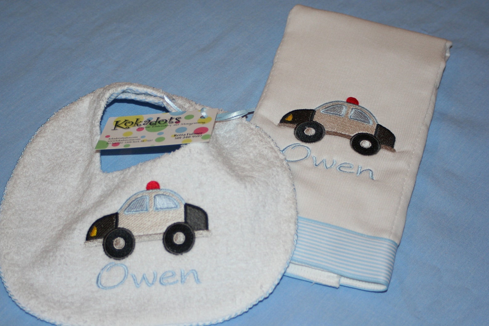 Policeman Burp Cloth Police Car Burp Cloth Embroidered and - Etsy
