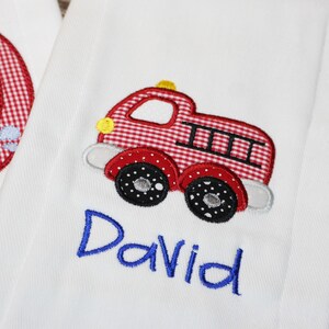 Fire Truck Burp Cloth, Fire Hydrant Burp Cloth, Appliqued Burp Cloth ...