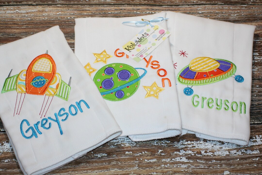 Space Burp Cloth Rocket Burp Cloth Planet Burp Cloth Solar - Etsy