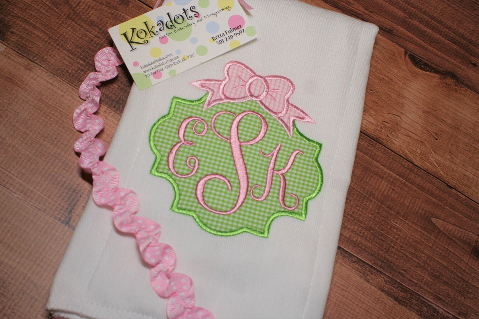 Personalized Girl Burp Cloth Bow Burp Cloth Monogrammed Burp - Etsy