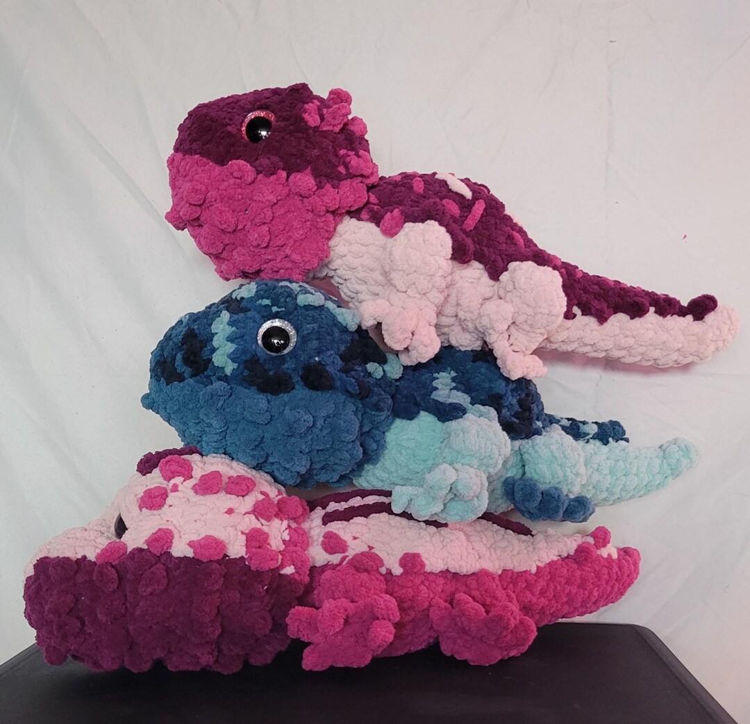 BEARDED DRAGON Multicolor Plush 15" USA Quality Handmade Crochet ...