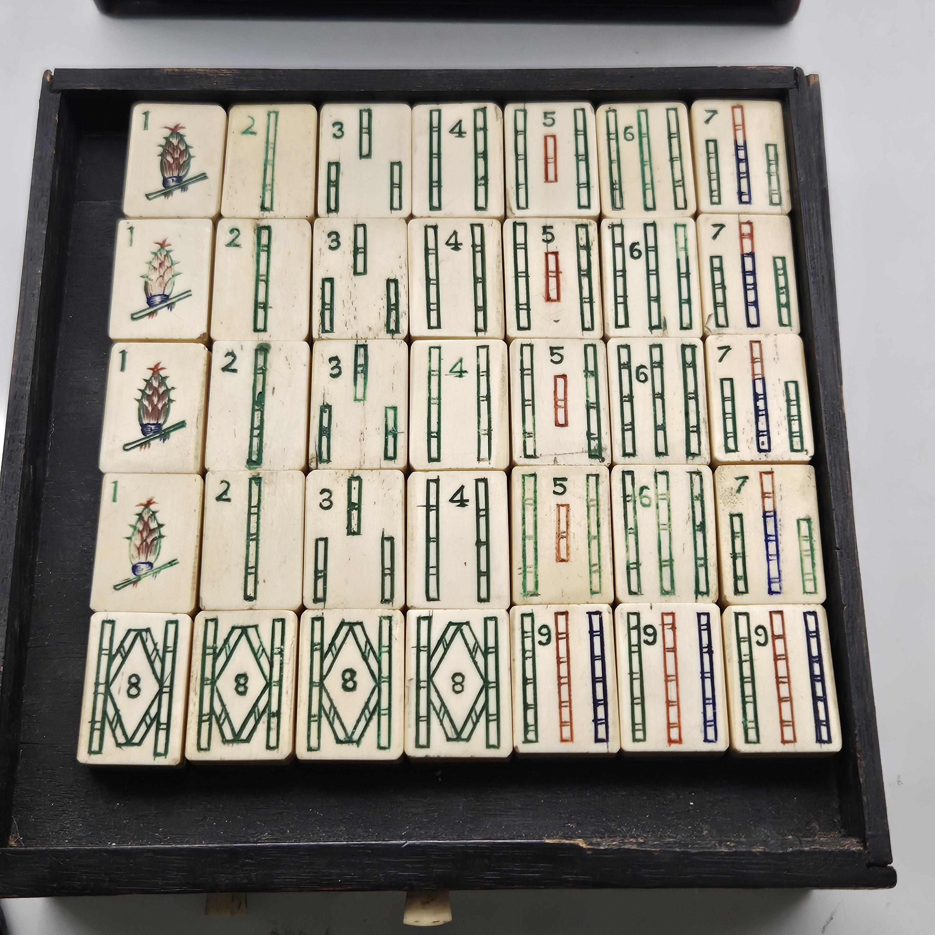 Antique Wooden Mah Jong Set From 1920s With Brass, Wooden Box Complete ...
