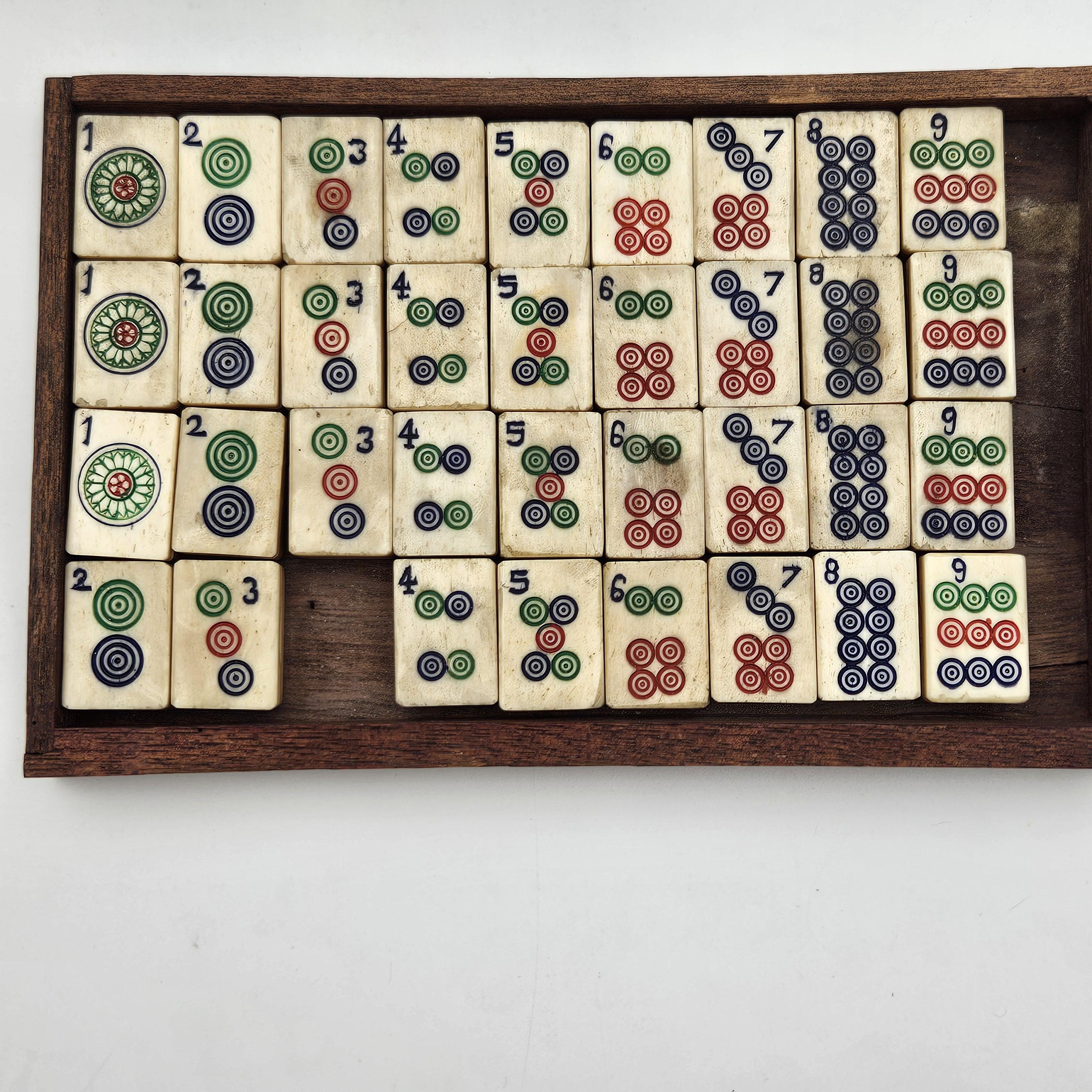 Antique Wooden Mah Jong Set From 1920s With Brass, Wooden Box ...