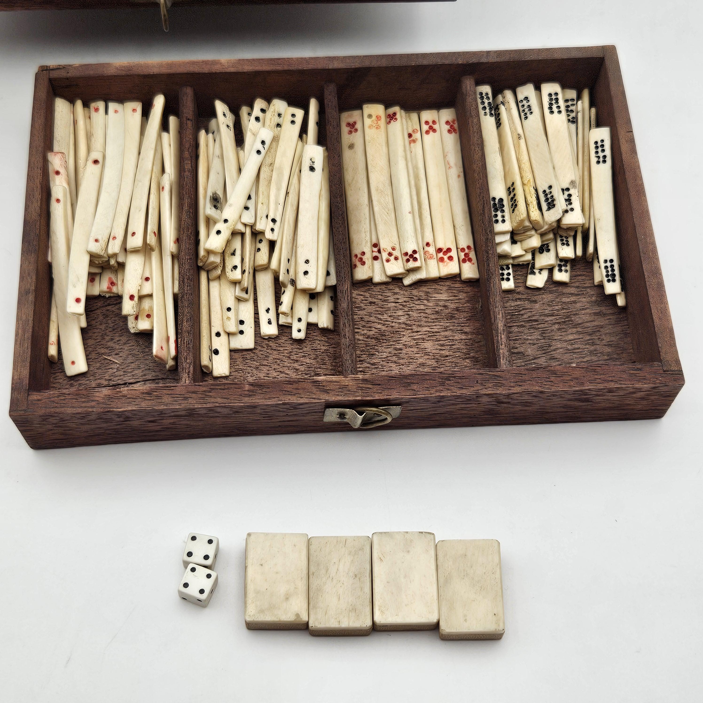 Antique Wooden Mah Jong Set From 1920s With Brass, Wooden Box ...