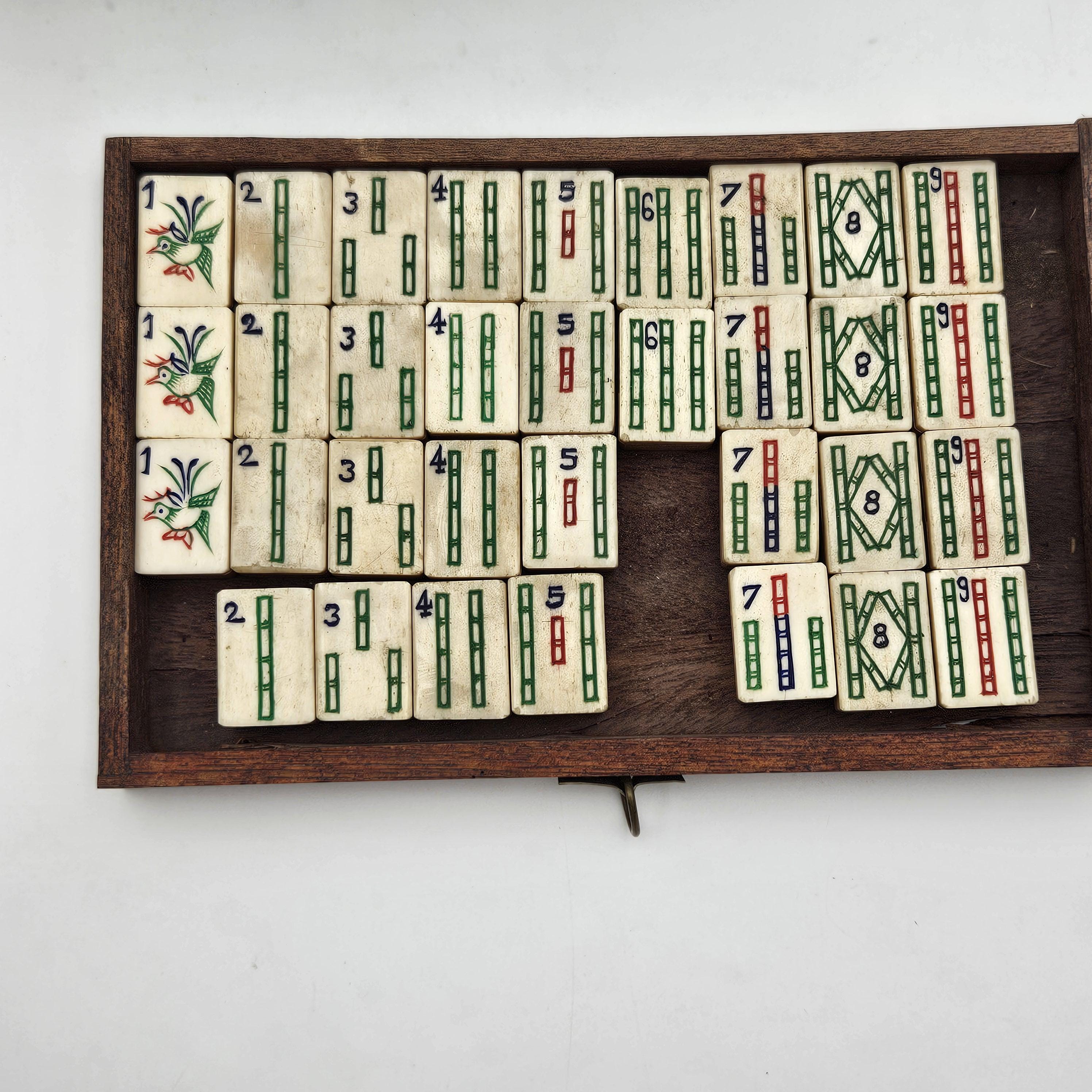 Antique Wooden Mah Jong Set From 1920s With Brass, Wooden Box ...