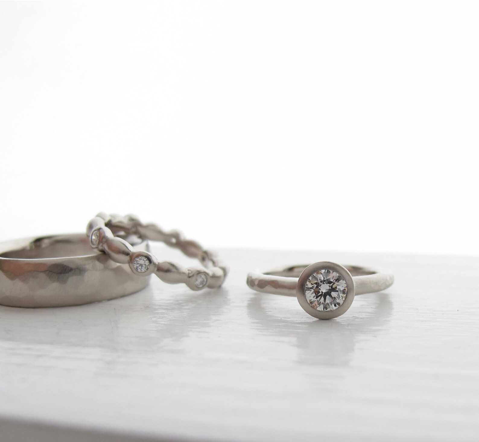 Wedding Ring Set 50ct Gvs1 Diamond Engagement Ring Eternity Etsy