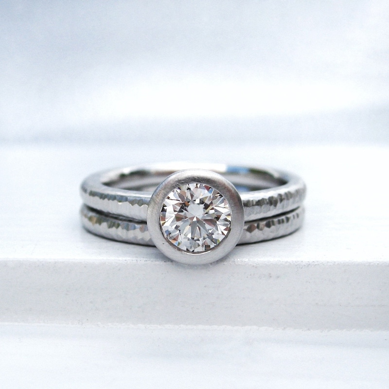 Bezel Set Engagement Ring - Etsy
