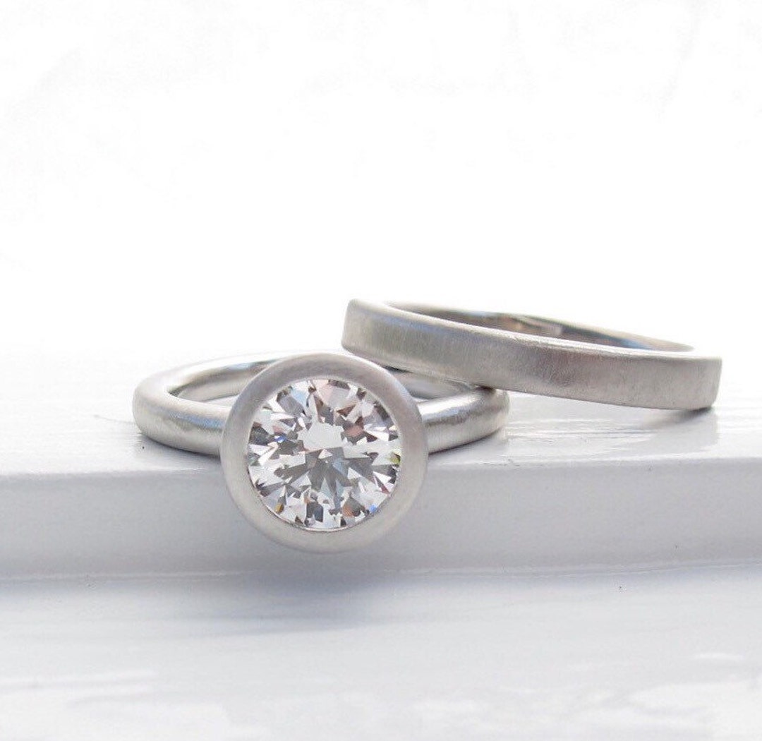 One and a Half Carat Diamond Engagement Solitaire, Platinum Setting ...