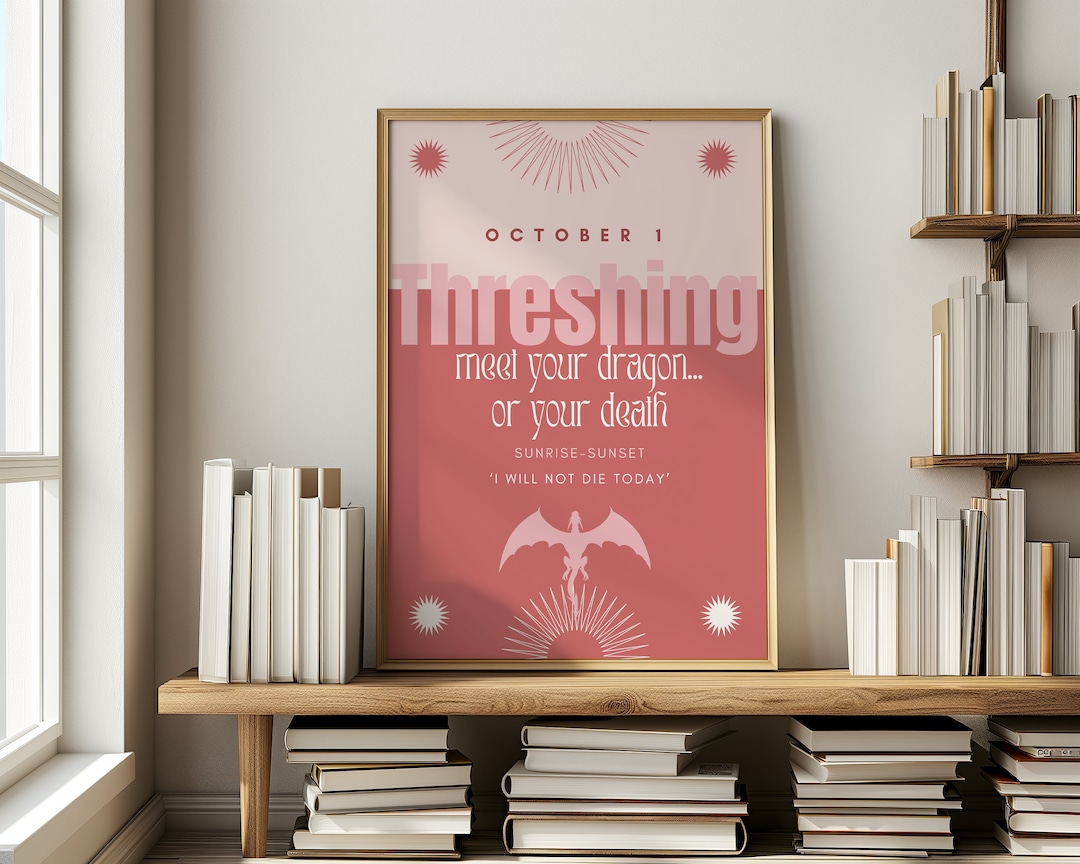 Fourth Wing Threshing Digital Poster | Rebecca Yarros | Book Prints ...