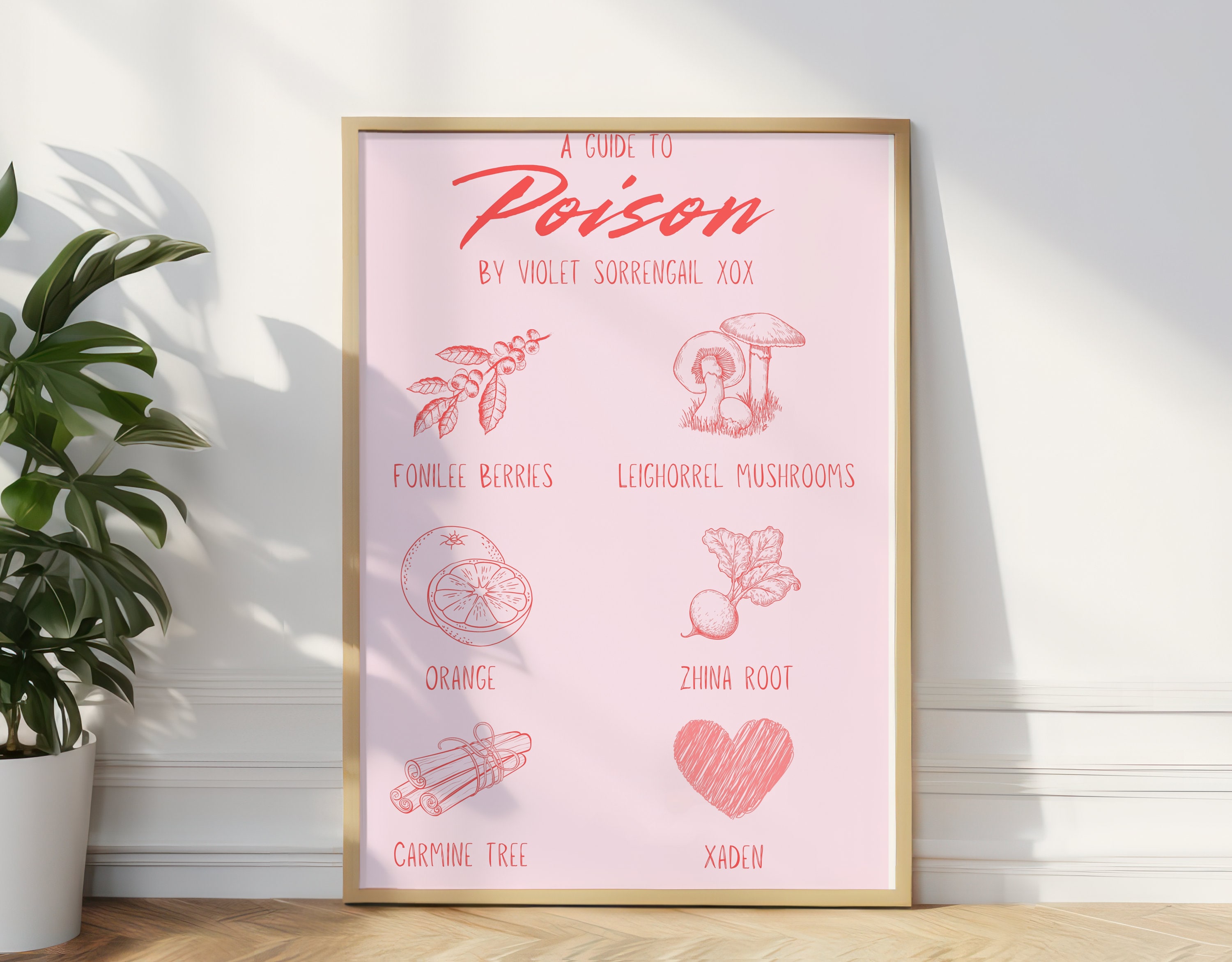 Fourth Wing Violets Poisons Digital Print | Bookish Wall Art | Violet ...