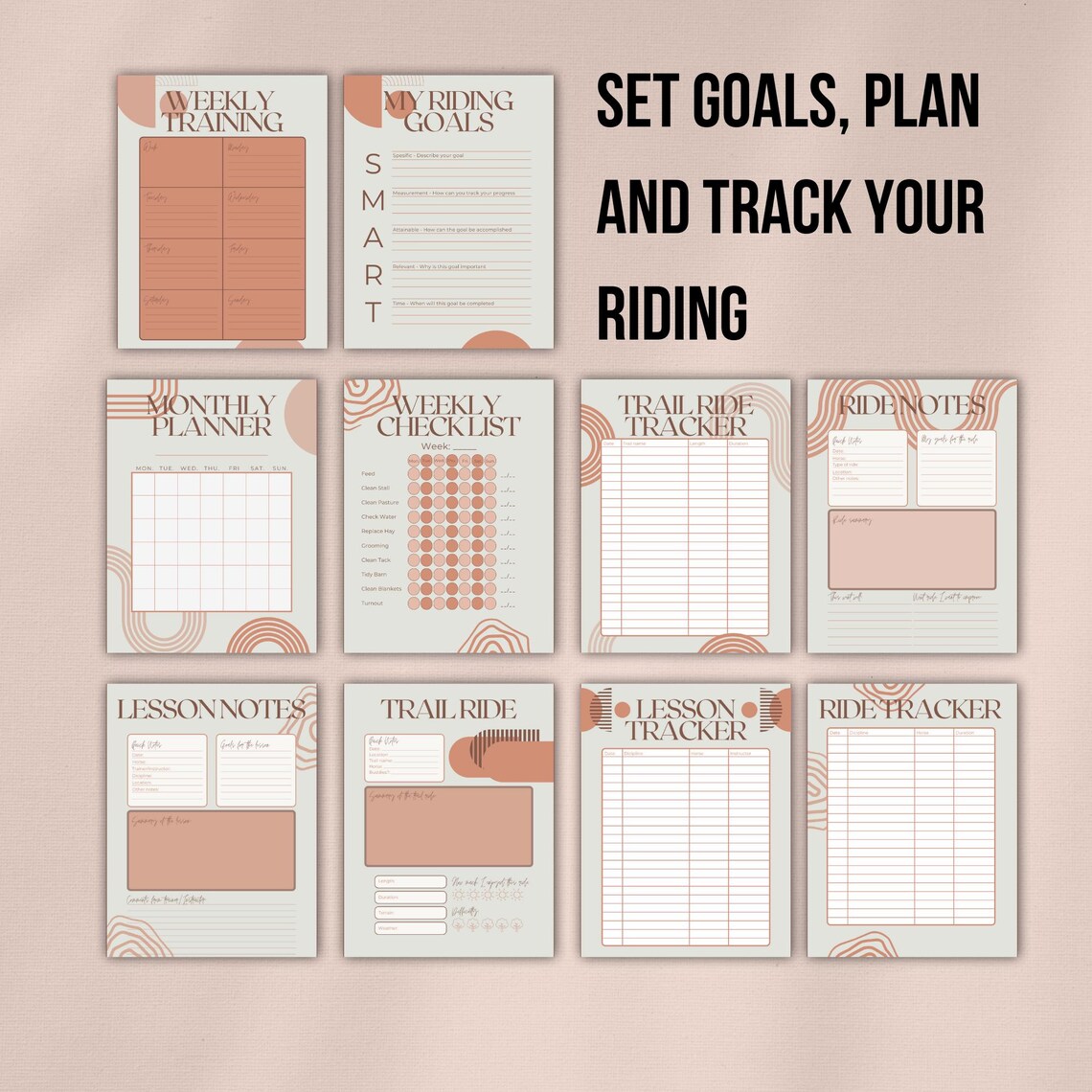 Horse Riding Journal: Training Log & Planner (digital Download) - Etsy