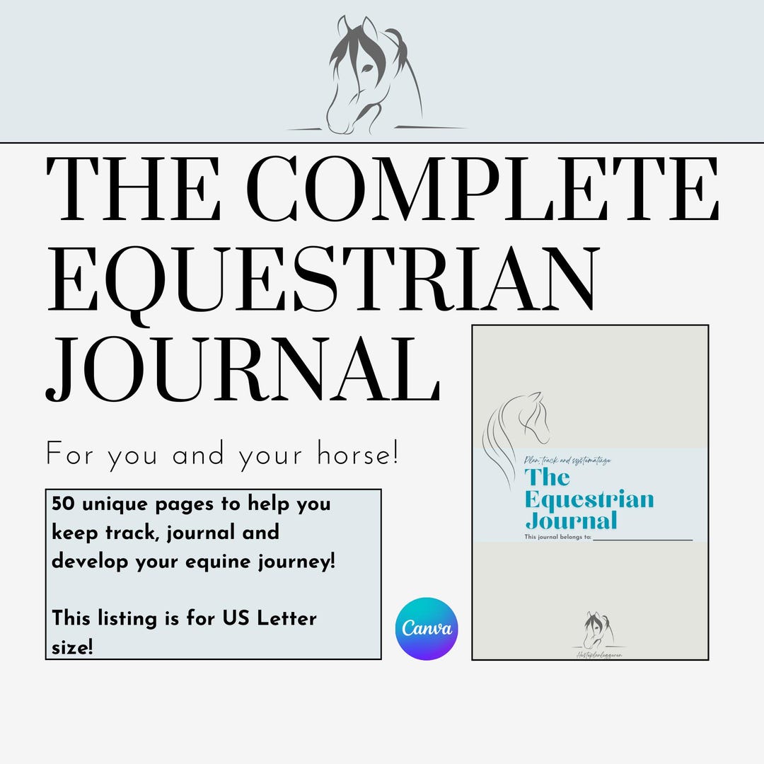 Equestrian Original Journal US Letter Horse Rider Trackers Overview ...