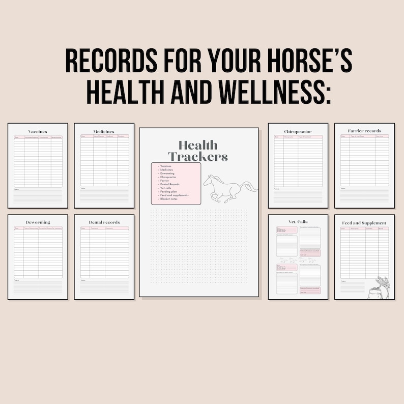 Equestrian Journal and Planner, Horse Training and Health Trackers (A4 ...