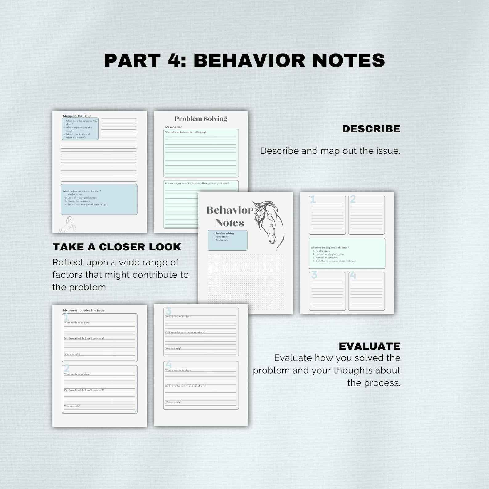 Equestrian Journal and Planner. Horse Training Log, Horse Health ...