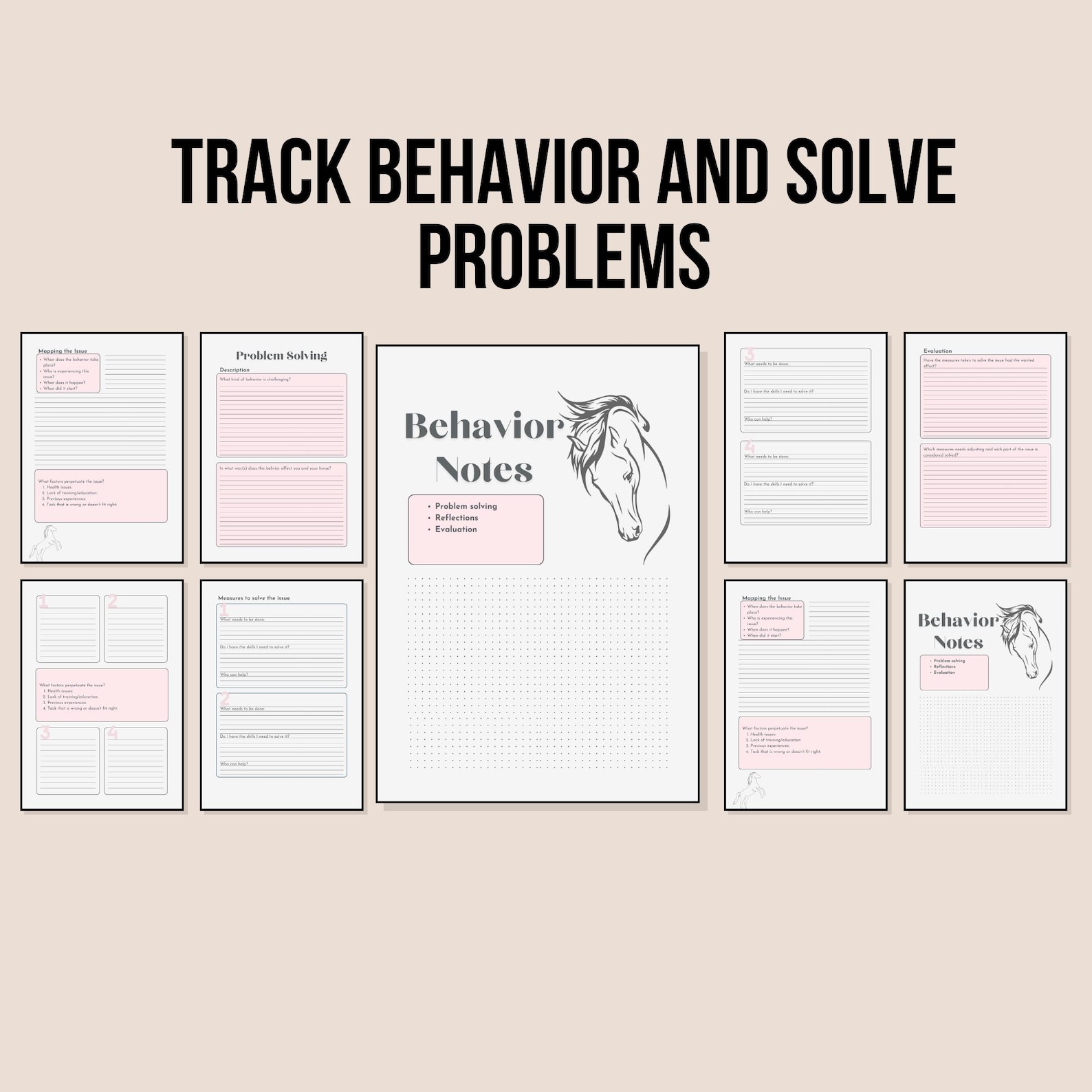Equestrian Journal and Planner, Horse Training and Health Trackers (A4 ...