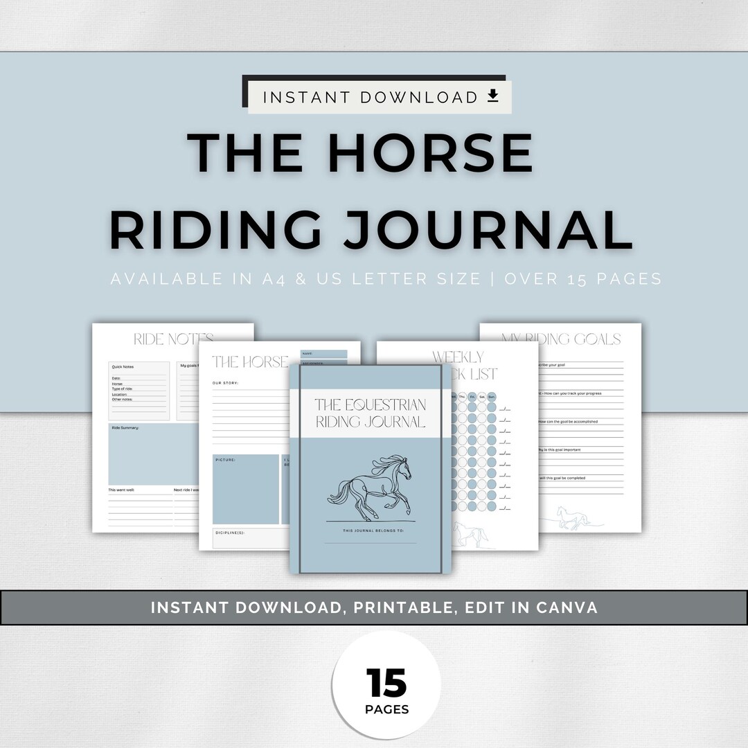 Horse Riding Journal and Tracker. Horse Riding Log. Horse Training ...