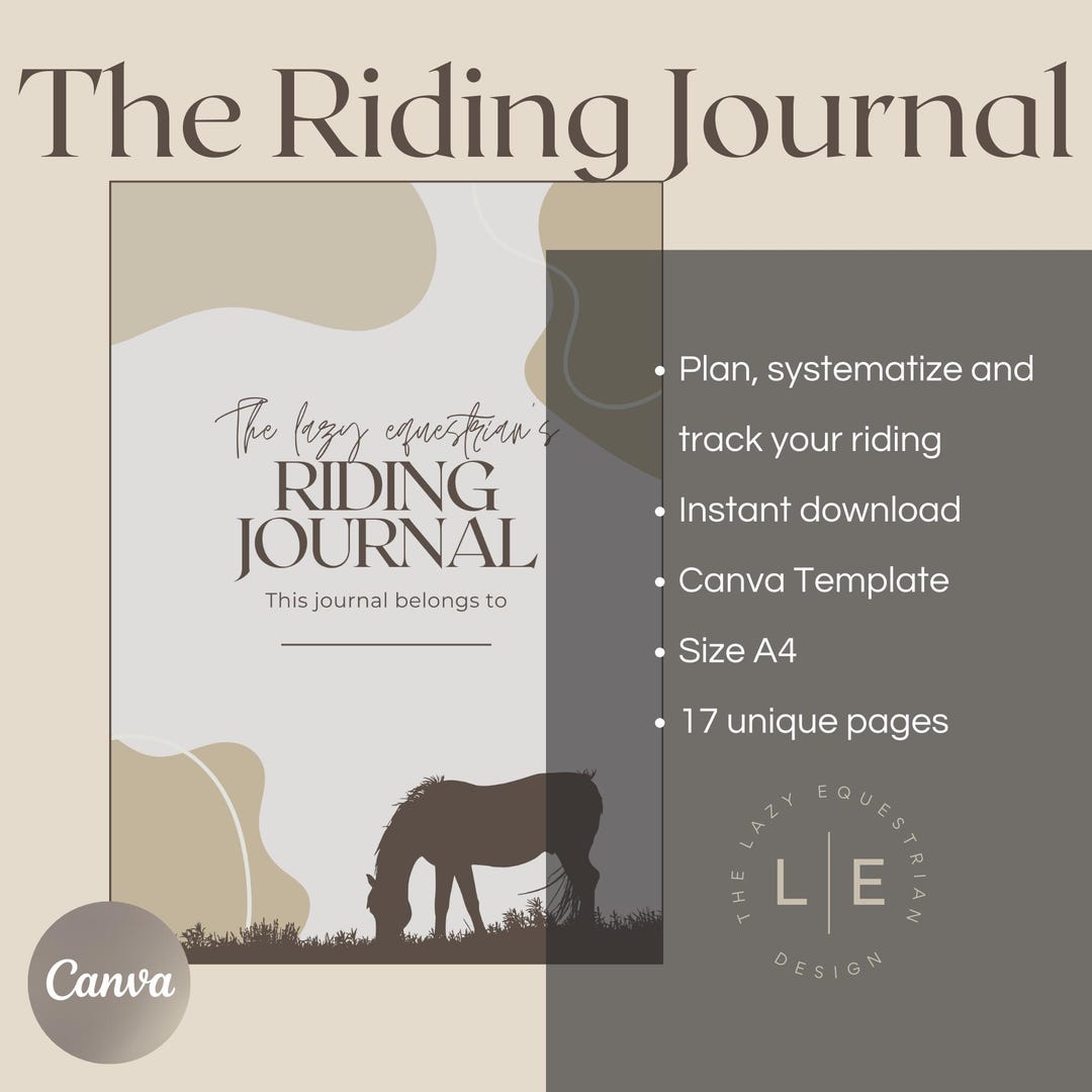 Equestrian Riding Journal Planner. Lesson Training and Trail Ride Notes ...