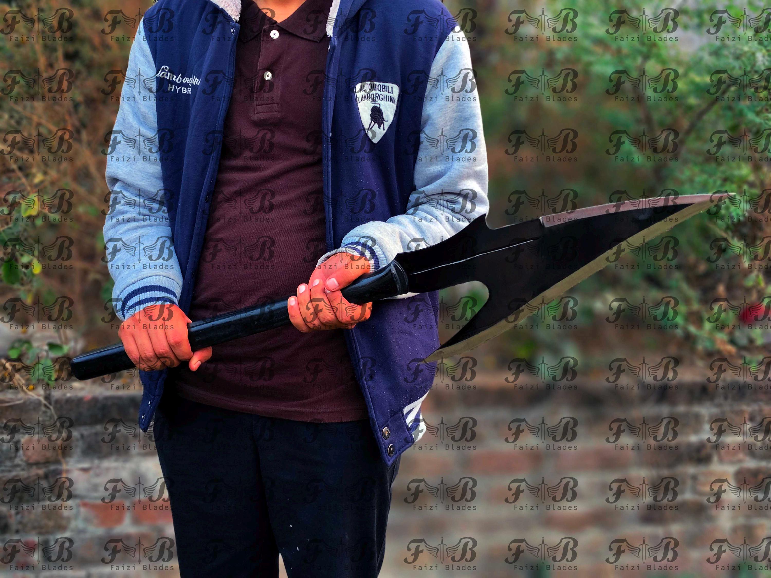 35" Inches Long Black Halberd D2 Steel Machete,easy Grip Handle With ...