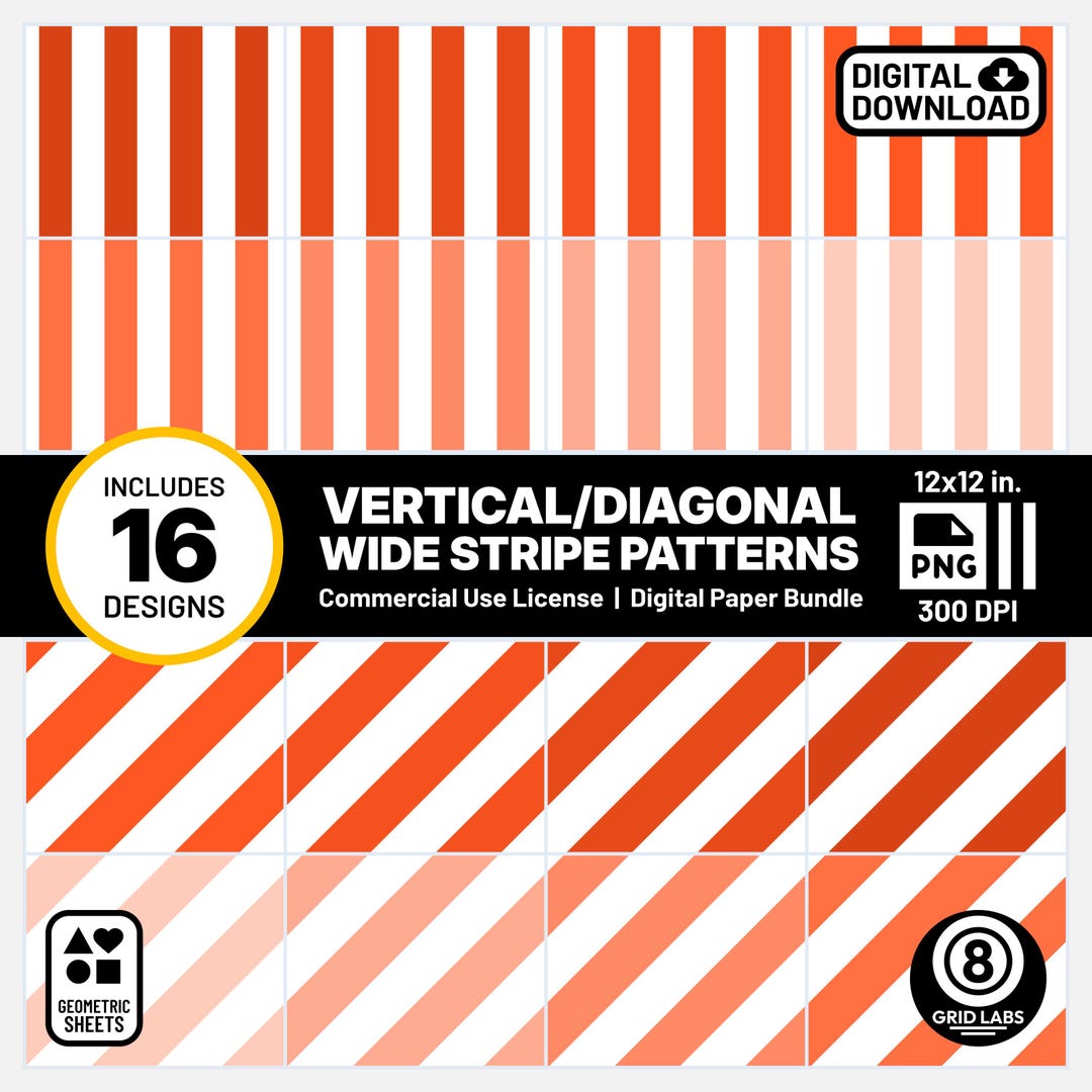 Orange-red Stripes Digital Papers Pattern Commercial Use Pattern Pngs ...