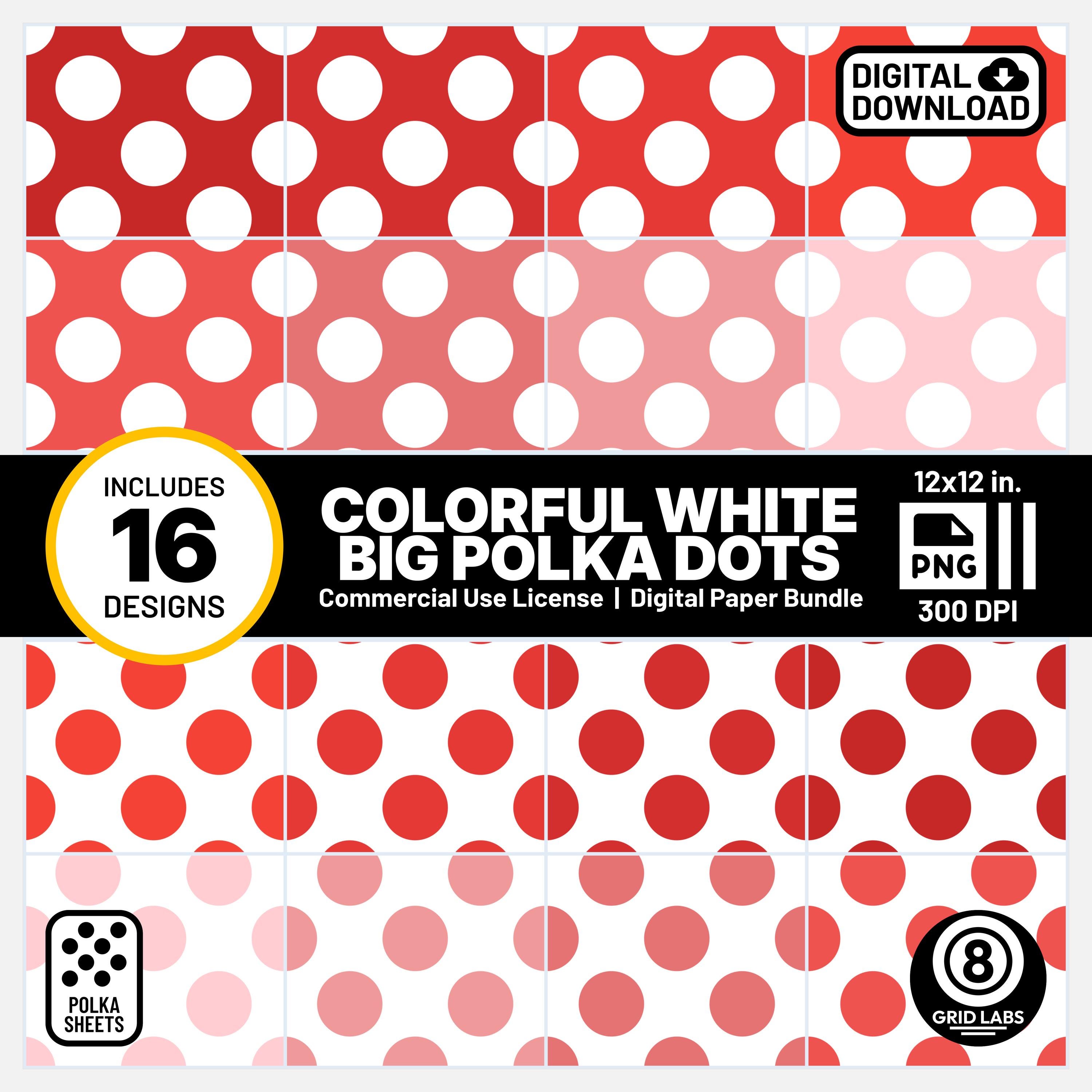 Bright Red Polka Dot Digital Paper Patterns DIY Printable Seamless ...