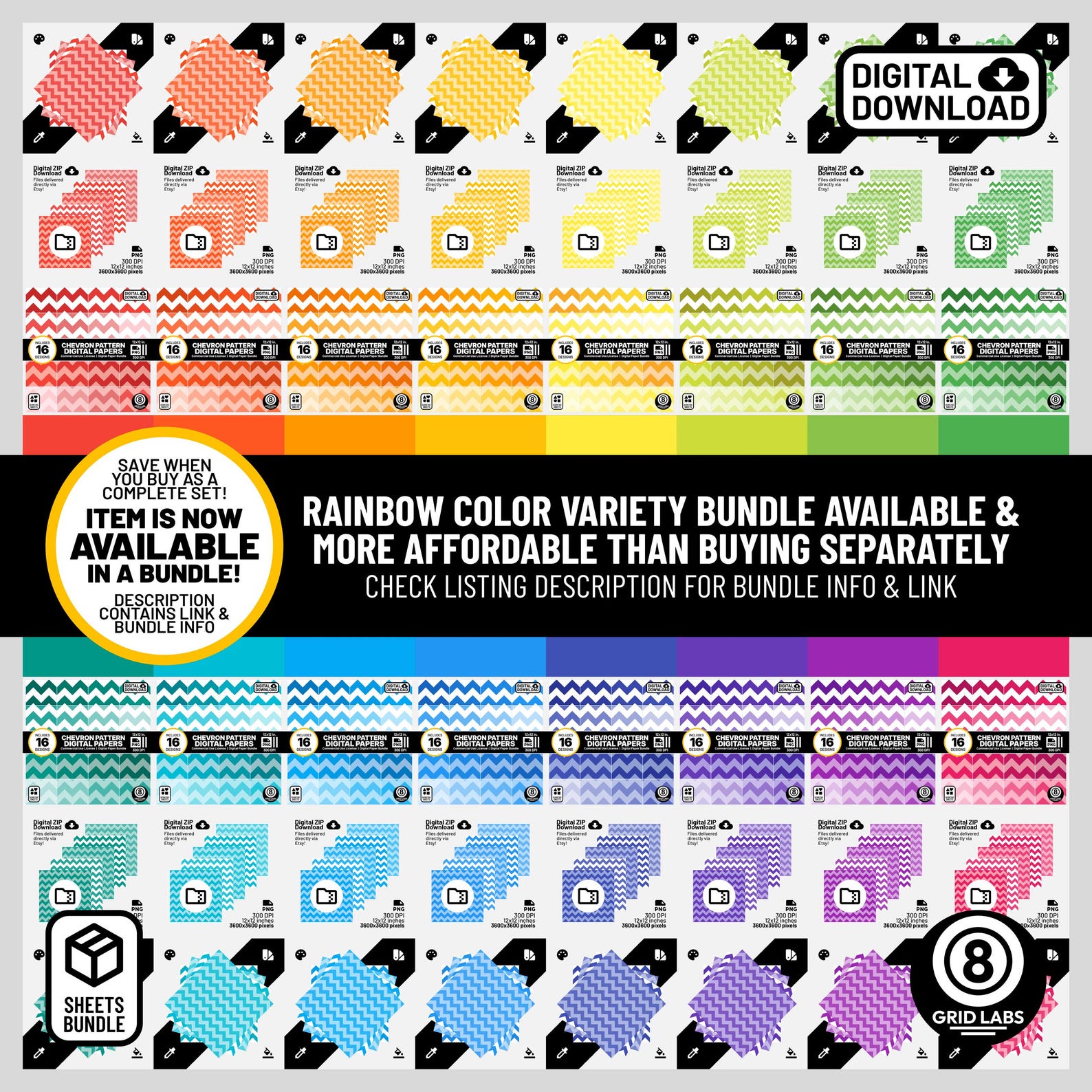 Bright Pink Chevrons Pattern Geometric Digital Paper Pack Palette KPA3 ...