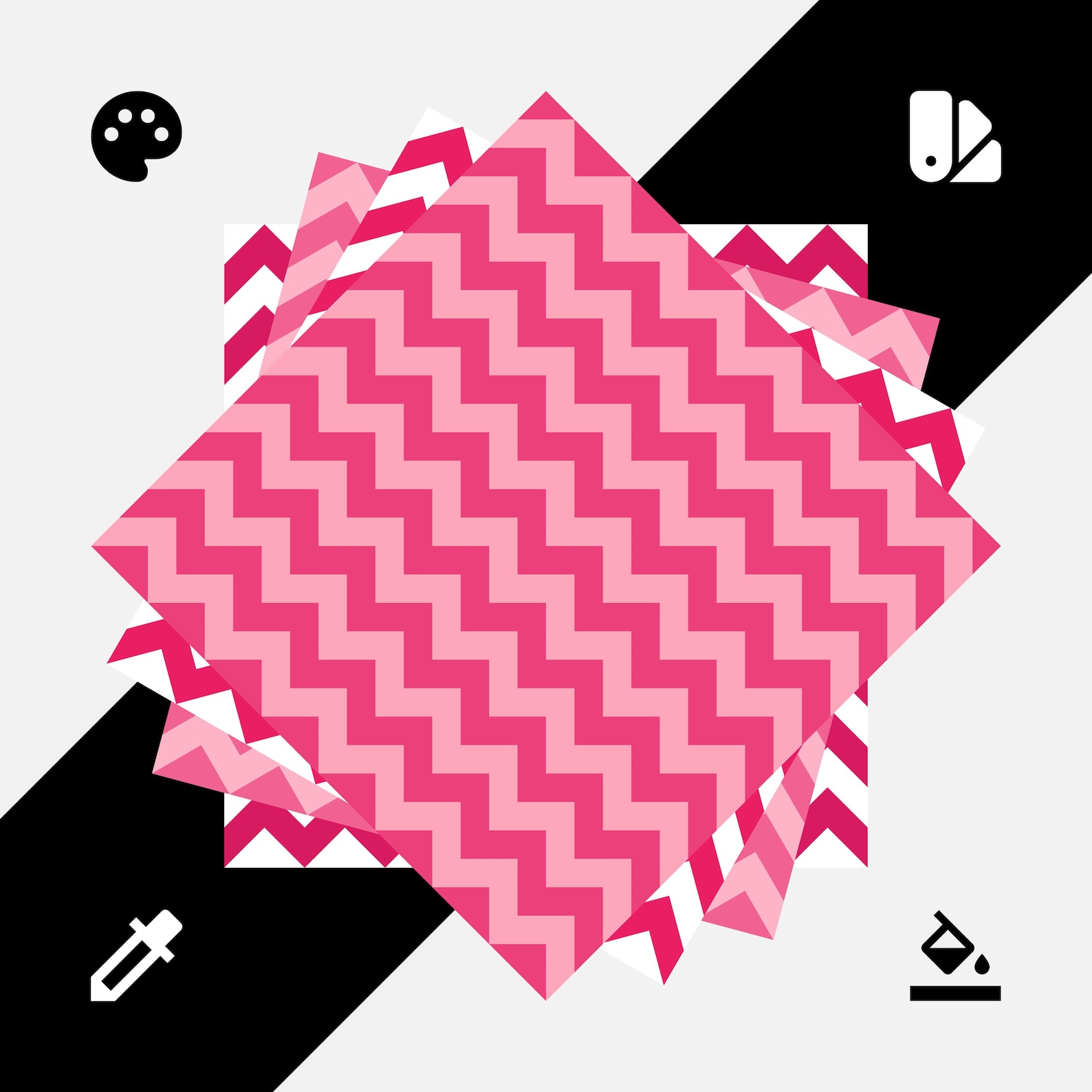 Bright Pink Chevrons Pattern Geometric Digital Paper Pack Palette KPA3 ...