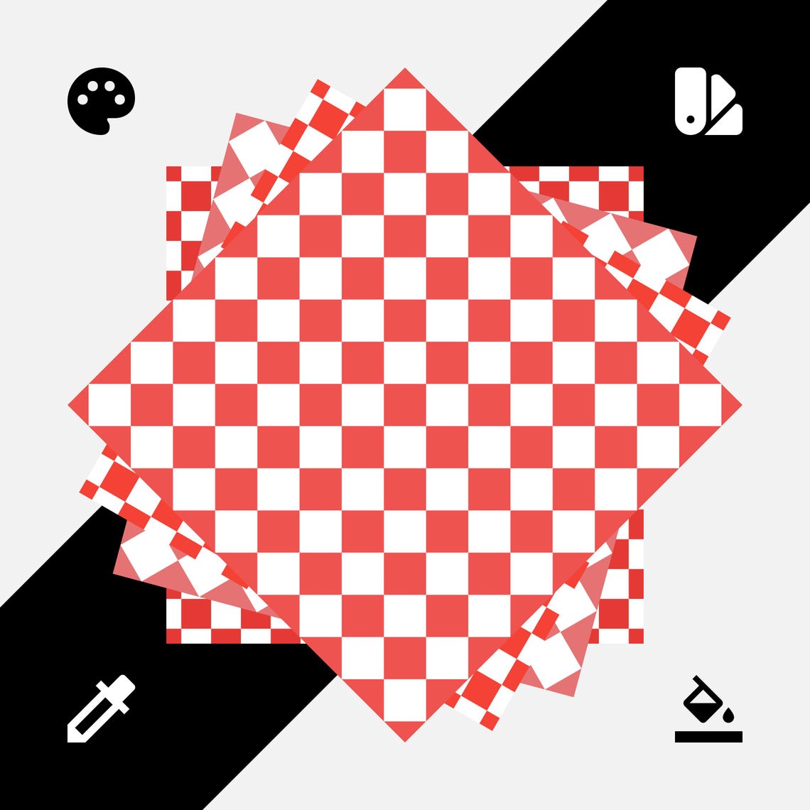 Bright Red Checker Digital Papers Commercial Use White Seamless PNG ...