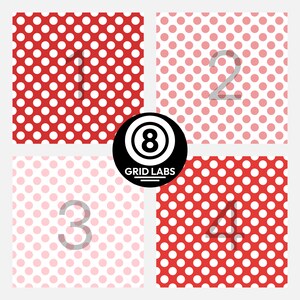Bright Red Polka Dot Digital Paper Patterns DIY Printable Seamless ...