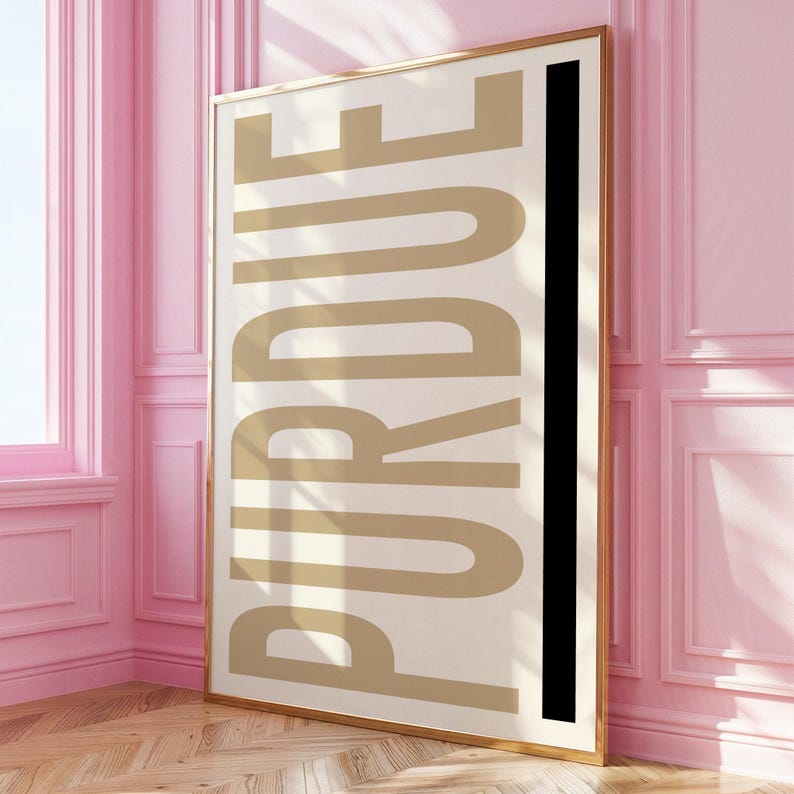 Retro Purdue Print Art Boilermaker Fan Cave Gift Wall Vintage Retro Art ...