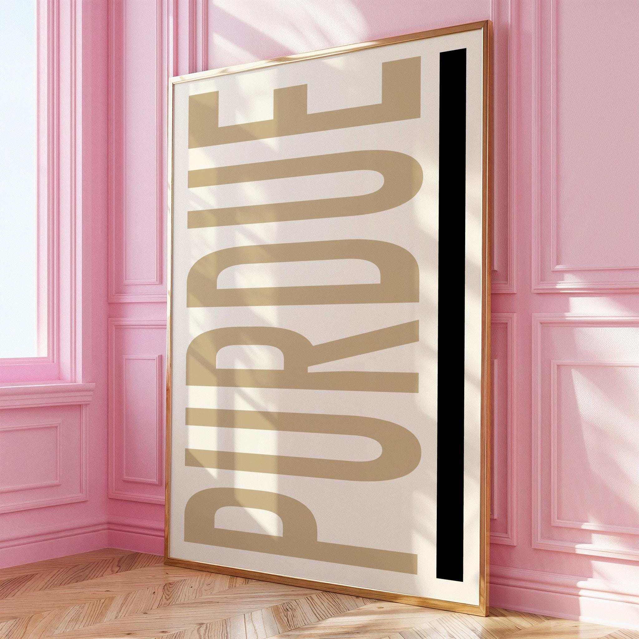 Retro Purdue Print Art Boilermaker Fan Cave Gift Wall Vintage Retro Art ...