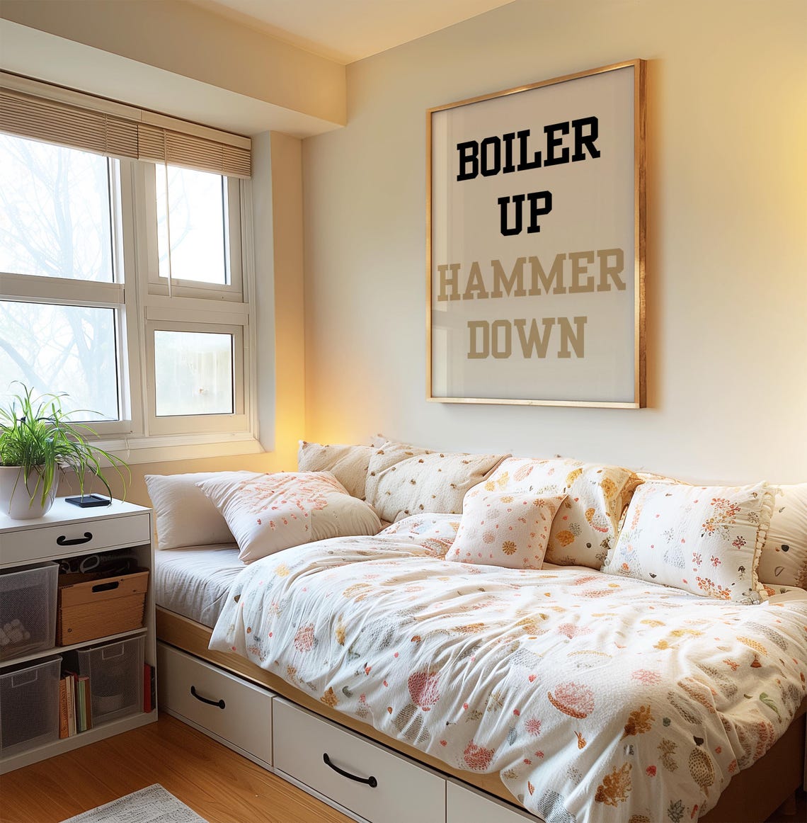 Boiler up Hammer Down Purdue Print Apartment Purdue Wall Art Purdue ...