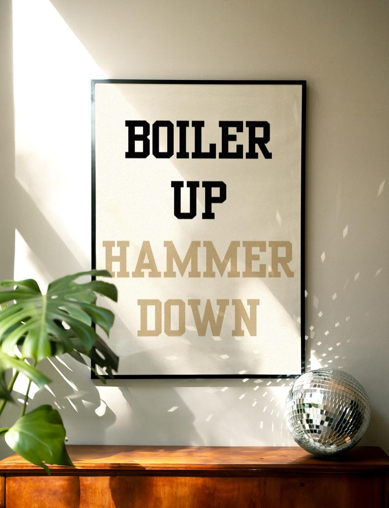 Boiler up Hammer Down Purdue Print Apartment Purdue Wall Art Purdue ...