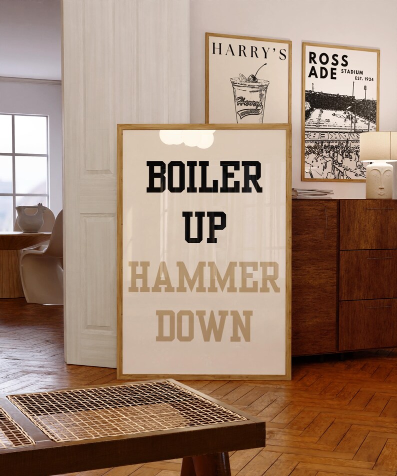 Boiler up Hammer Down Purdue Print Apartment Purdue Wall Art Purdue ...