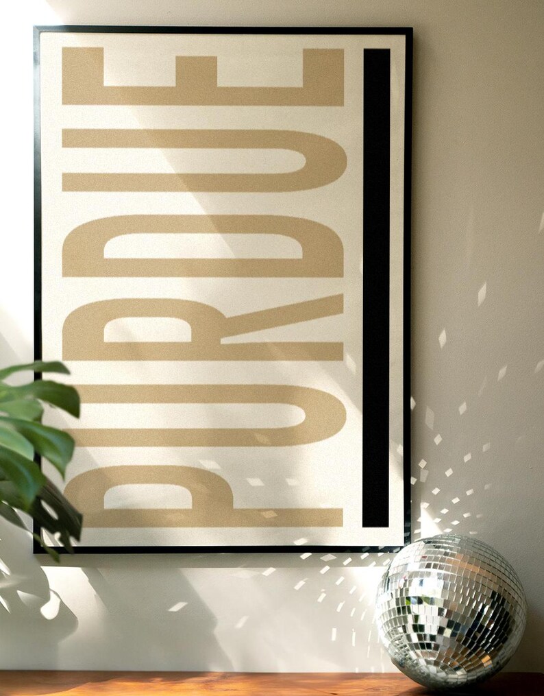 Retro Purdue Print Art Boilermaker Fan Cave Gift Wall Vintage Retro Art ...
