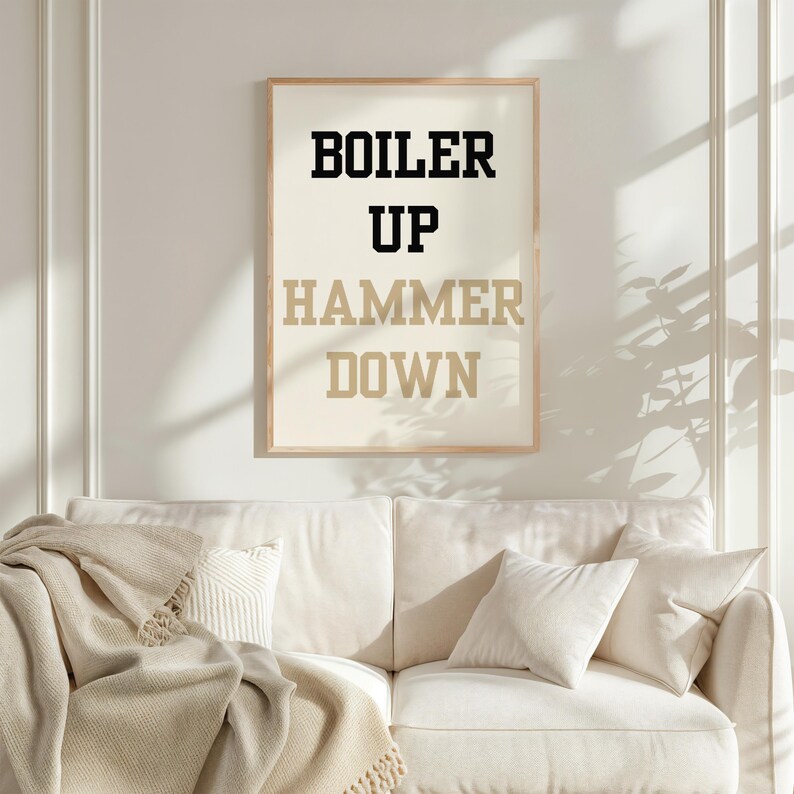 Boiler up Hammer Down Purdue Print Apartment Purdue Wall Art Purdue ...
