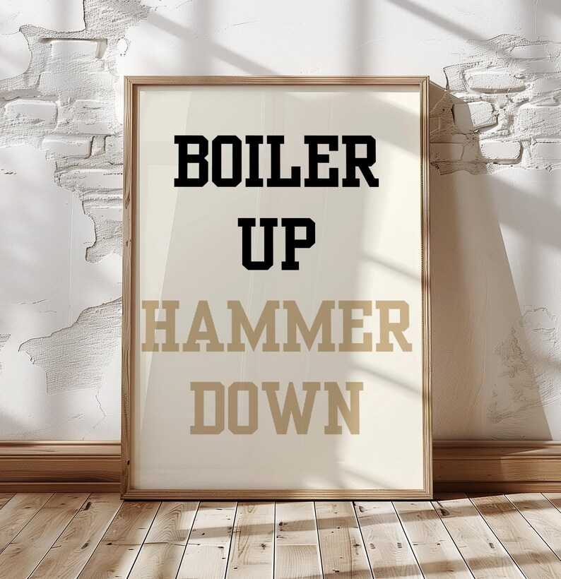 Boiler up Hammer Down Purdue Print Apartment Purdue Wall Art Purdue ...