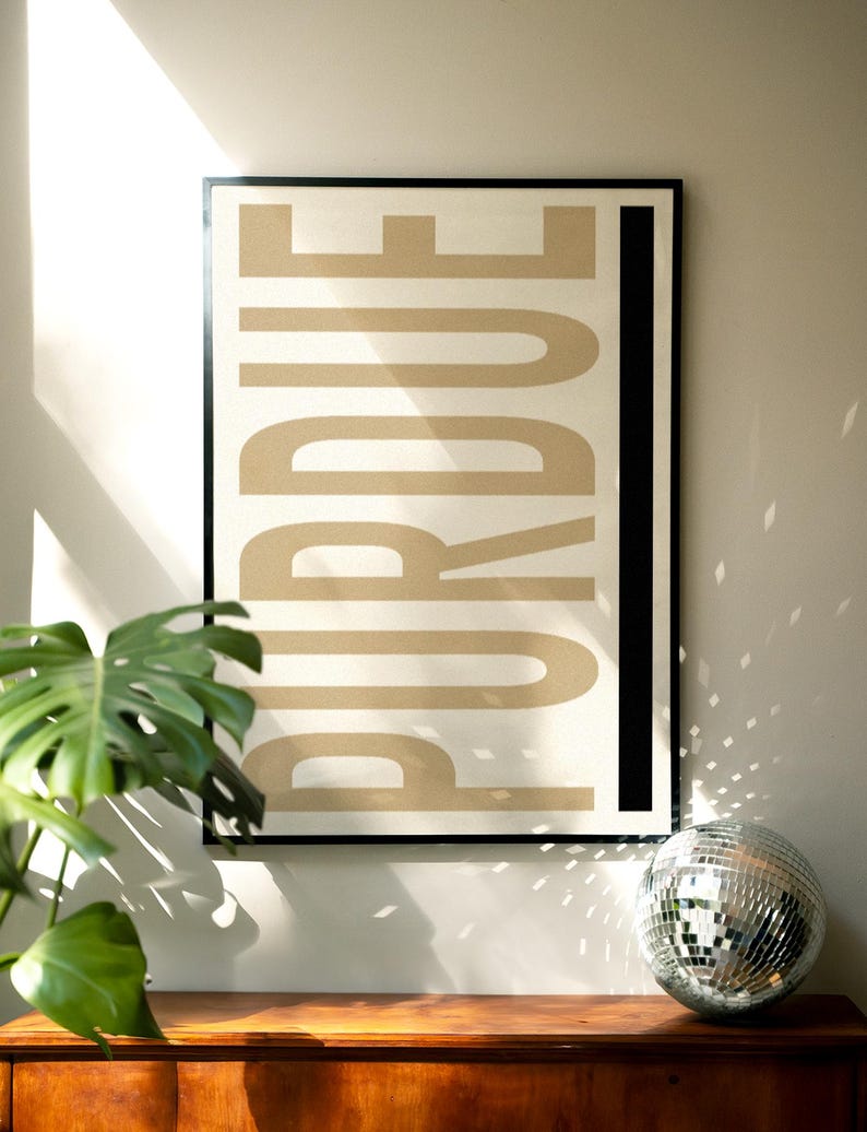 Retro Purdue Print Art Boilermaker Fan Cave Gift Wall Vintage Retro Art ...