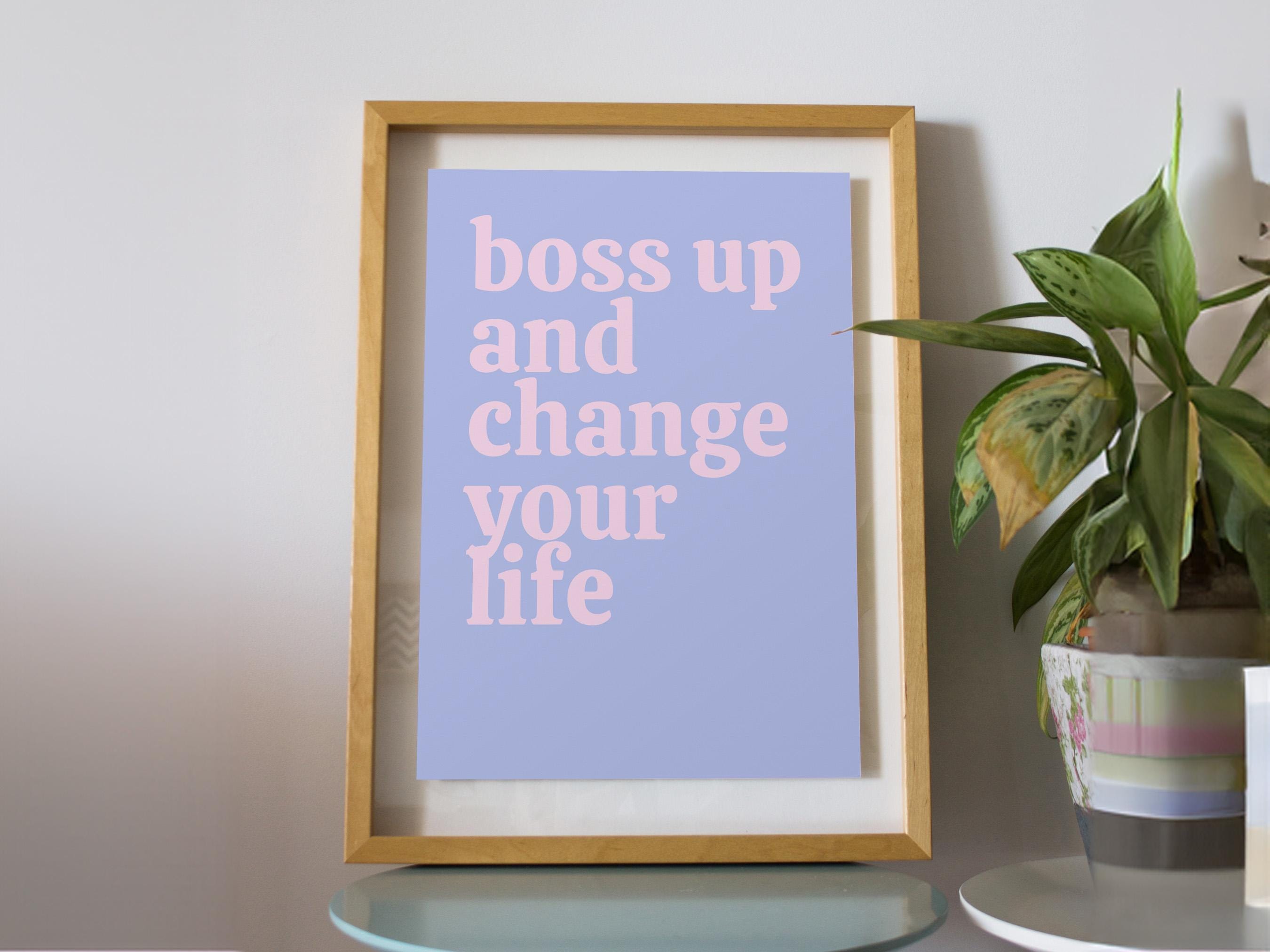Boss Babe Girl Boss Women CEO Pink Peach Office Room Wall Art Poster ...