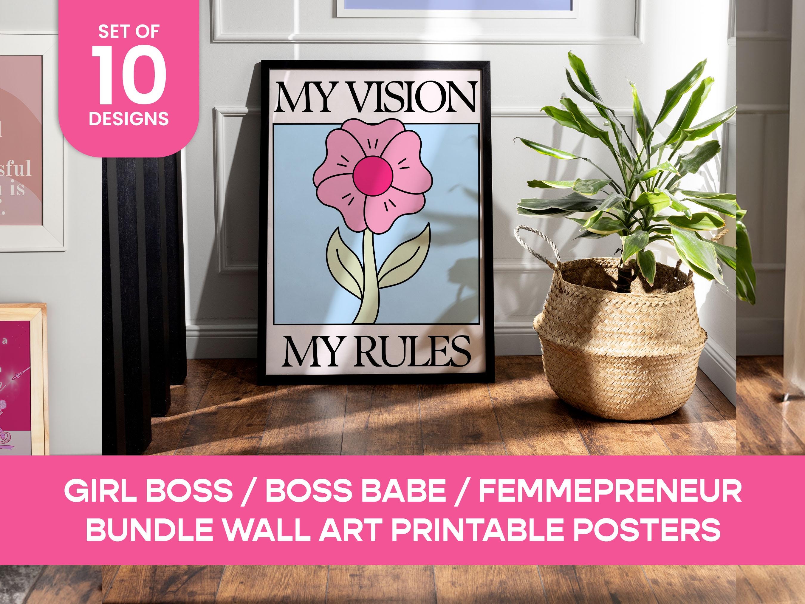 Boss Babe Girl Boss Women CEO Pink Peach Office Room Wall Art Poster ...
