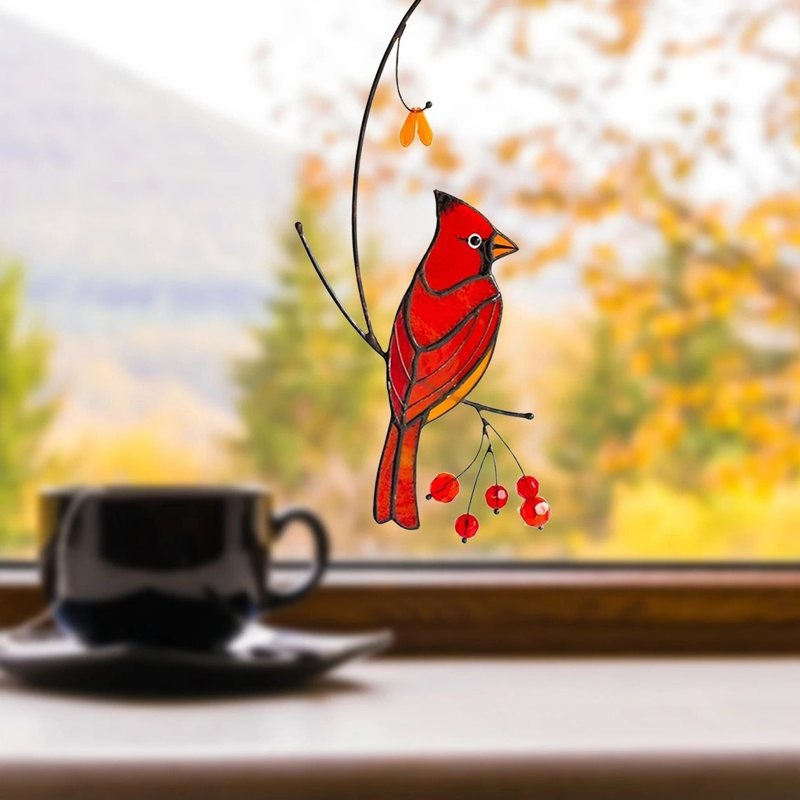 Stained Glass Bird Window Suncatcher Hanging: Perfect Birthday Gift for ...