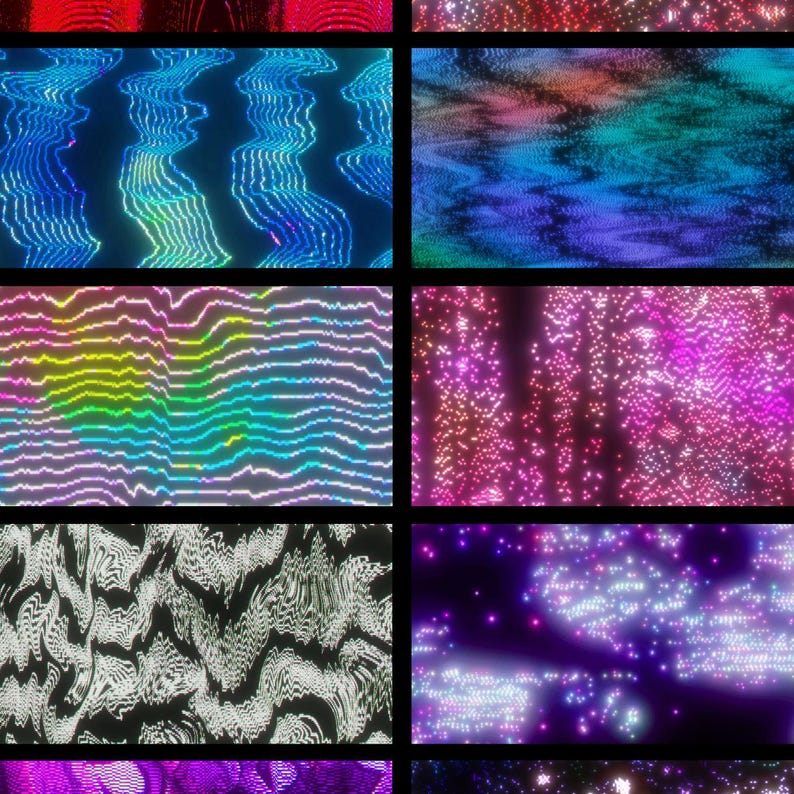 180 Glitch Overlays With CRT Effect - Etsy