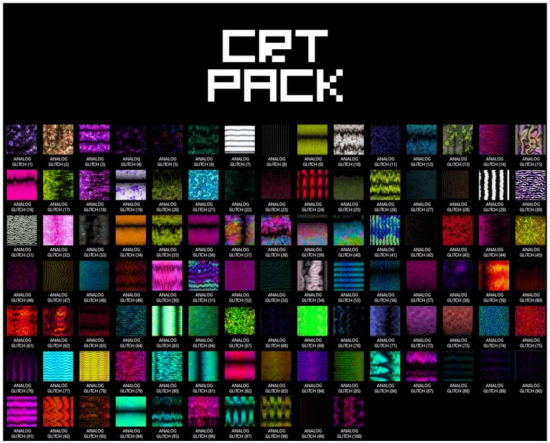 180 Glitch Overlays With CRT Effect - Etsy