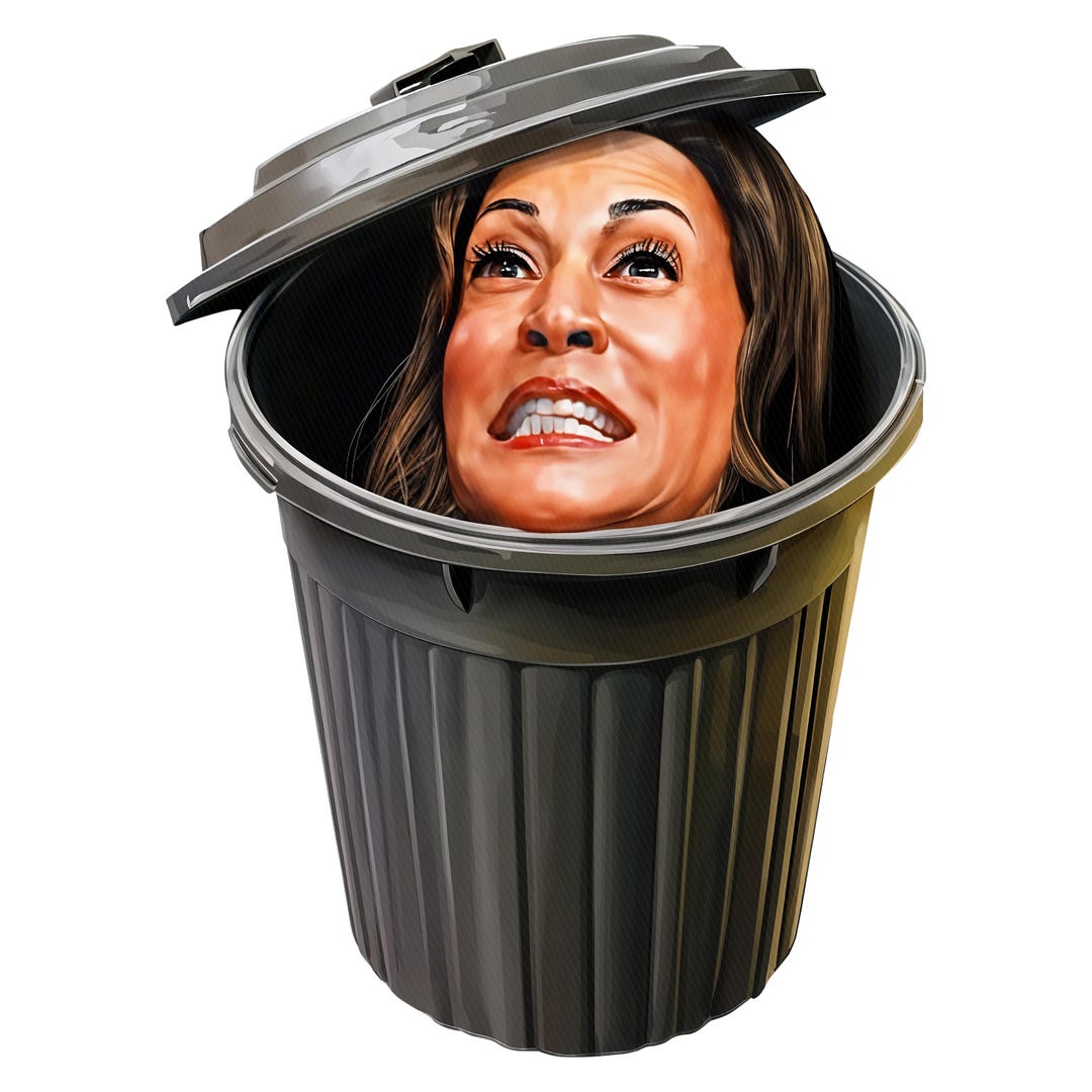Yes Garbage Can Kamala Harris in Garbage Can 18x24 Inch 300 DPI Pro ...
