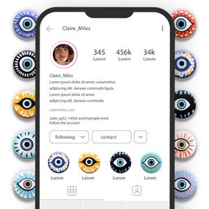 25 Evil Eye Instagram Highlight Covers | Colorful Glass Evil Eye Beads ...