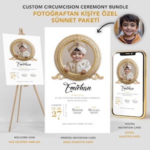 Custom Sünnet Invitation & Welcome Sign Bundle - Kişiye Özel Photo ...