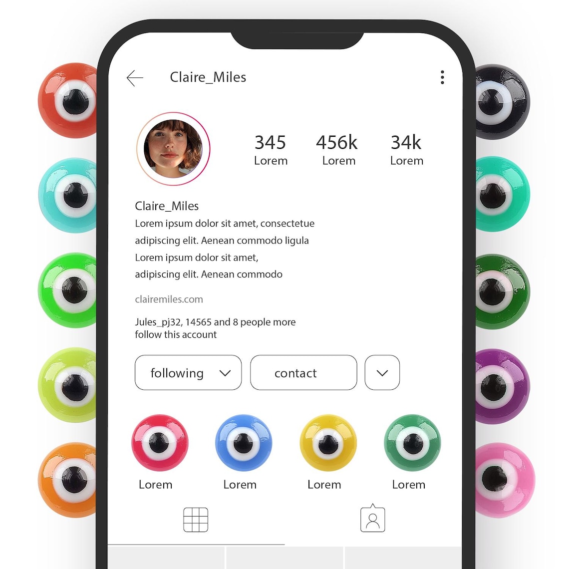 25 Evil Eye Instagram Highlight Covers Colorful Glass Evil Eye Beads ...