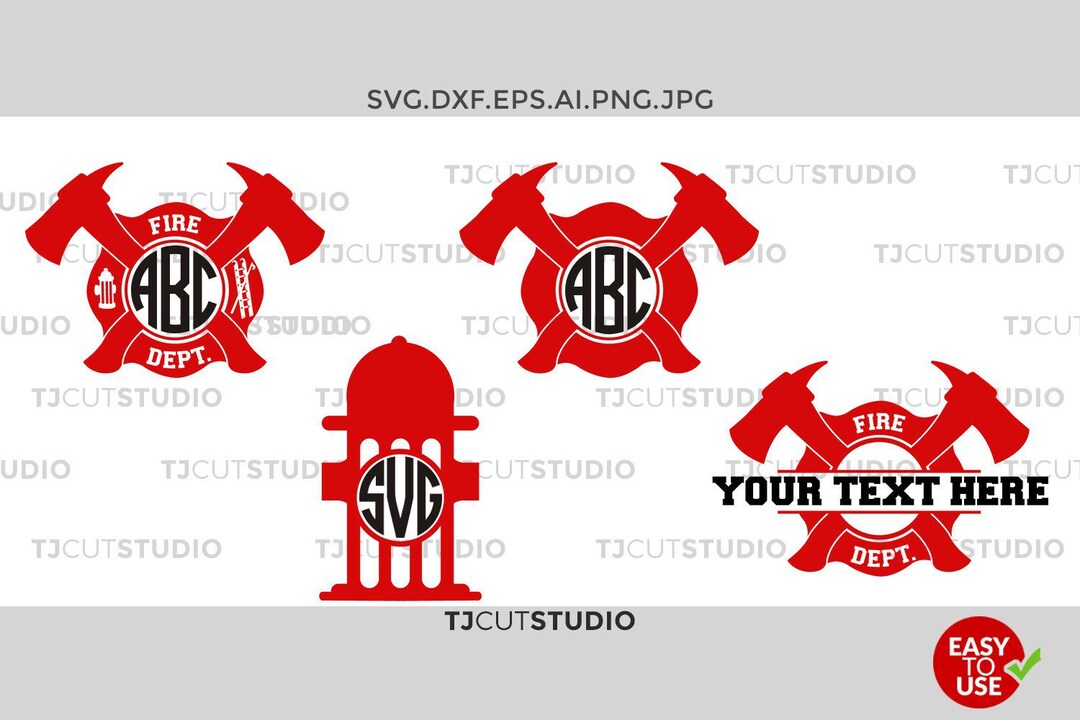 Firefighter Svg, Fireman Monogram Svg, Firefighter Circle Monogram, Svg ...