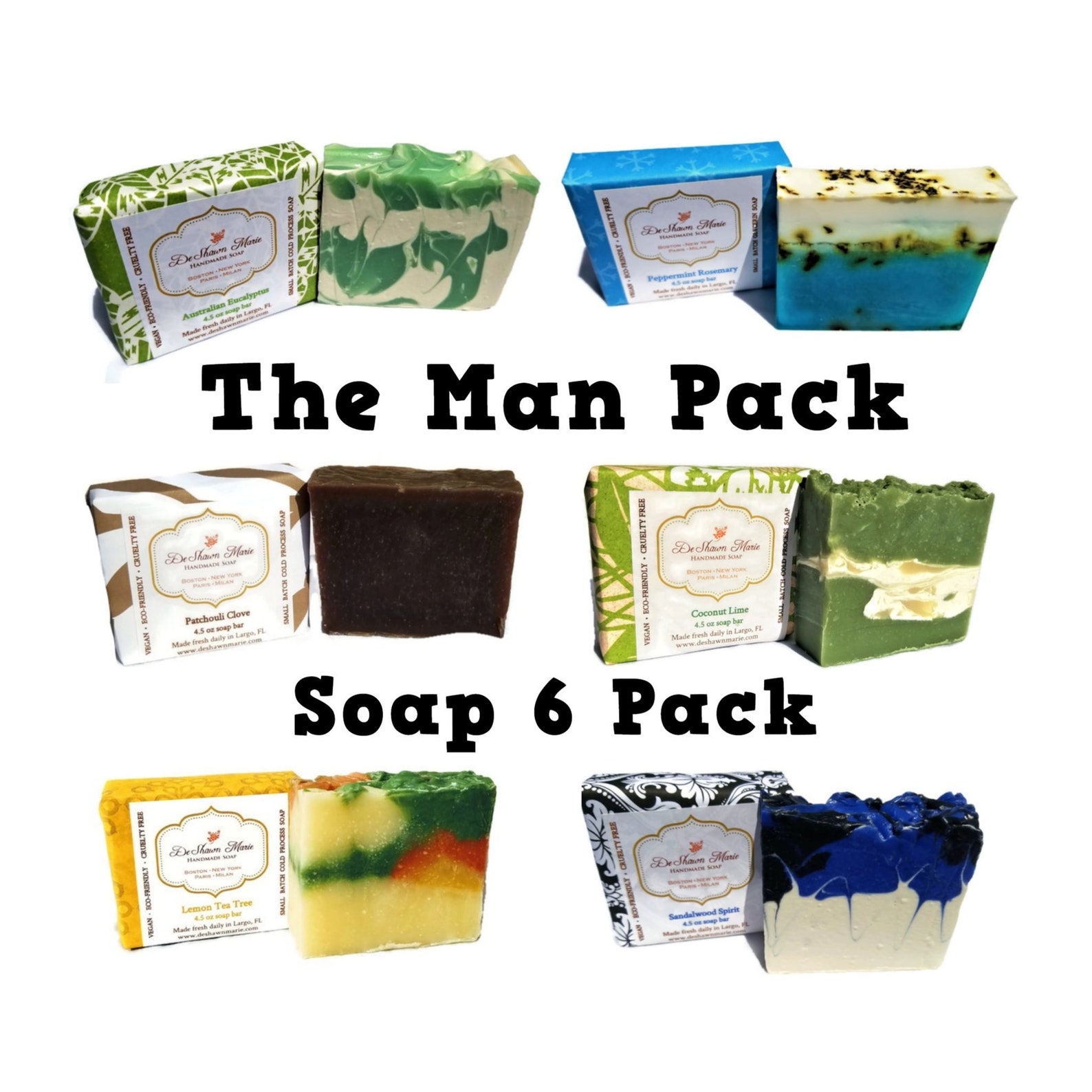 Soap Gift for Men Soap 6 Pack Set Christmas Gifts Vegan Soap | Etsy